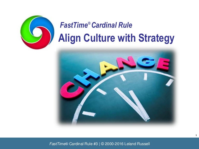 FastTime® Cardinal Rule - ALIGN CULTURE WITH STRATEGY