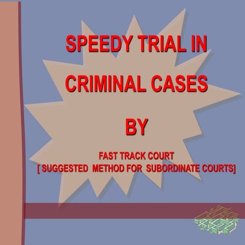 Fast Track criminal Court - Rape Trial managment | PPT