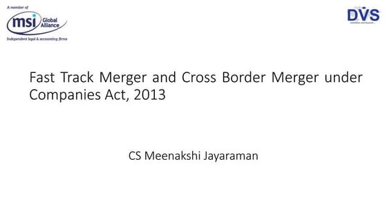 Fast Track Merger | PPTX | Mergers and Acquisitions | Business Banking ...