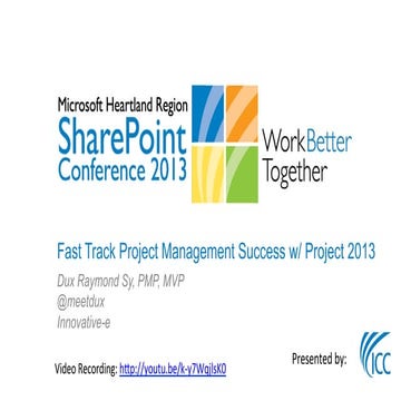 Fast Track Project Management Success w/ Project 2013 | PDF