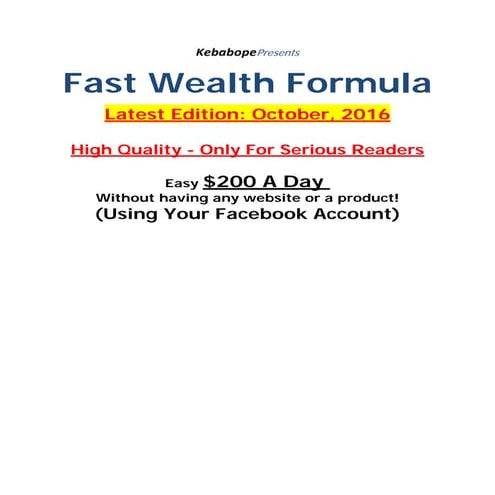 How To Make Money With Facebook | PDF