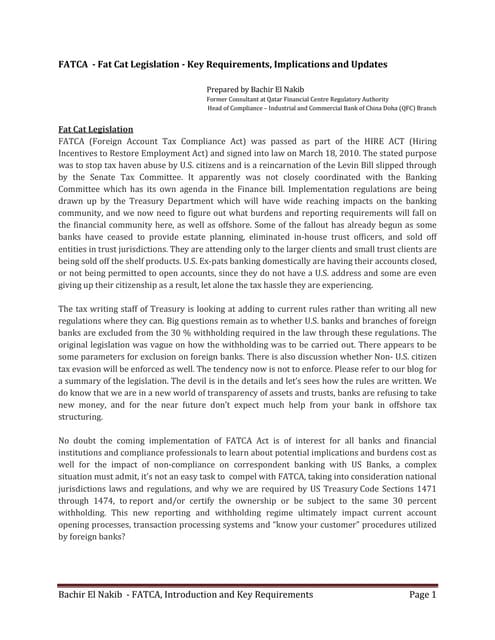 Introduction to FATCA | PPTX