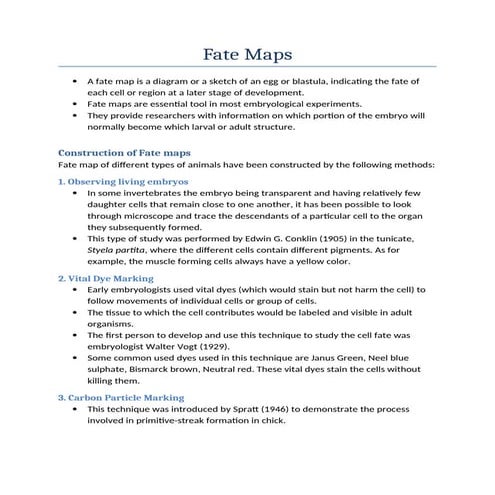 Fate Maps - Construction of fate maps - Developmental Biology.docx