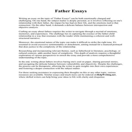 Father Essays. The Catholic University of America | PDF