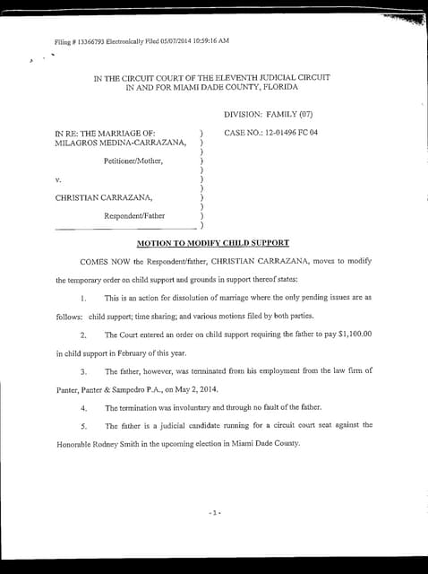 Sample motion to modify child custody and visitation in California | DOC