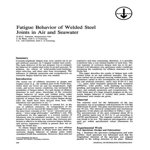 Fatigue behavior of welded steel | PDF