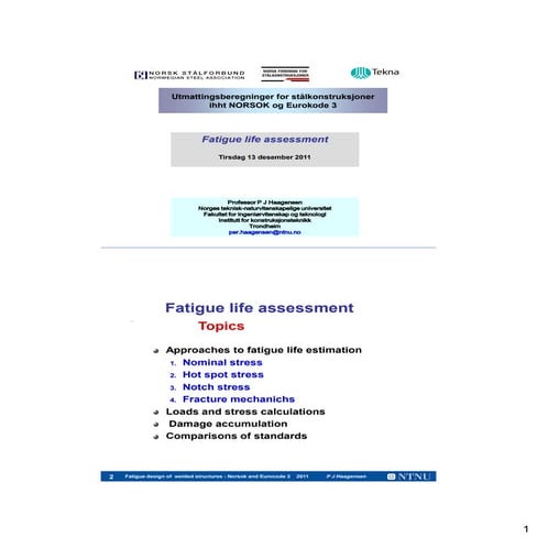 Fatigue life assessment by haagensen | PDF