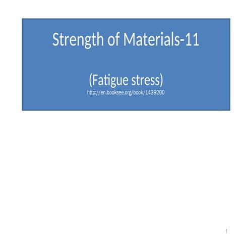 fatigue stress F16ME strength of materials .ppt