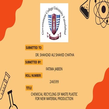 Fatima Jabeen - Chemical Recycling of Plastics (1)-1.pptx