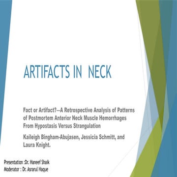 ARTIFACTS IN NECK WHILE CONDUCTING AUTOPSY | PPTX