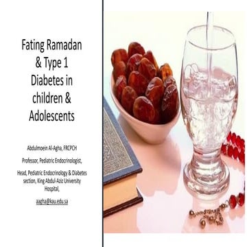 Fating Ramadan & type 1 diabetes | PDF