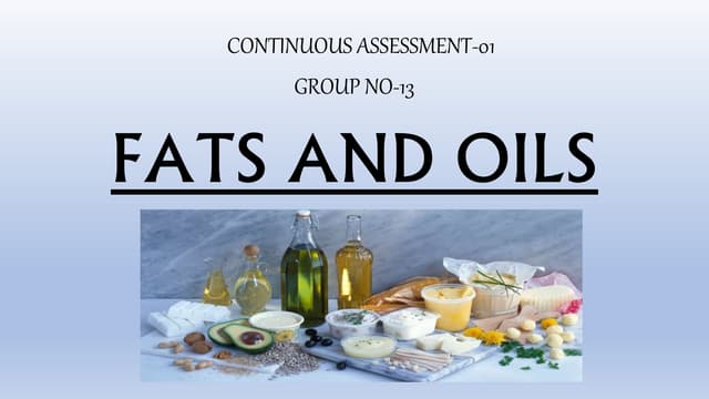 Fats - Structure and Composition | PPTX
