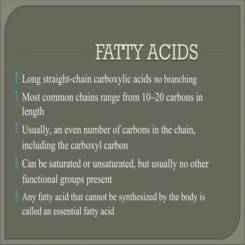 Fatty acids and triglycerides | PPTX