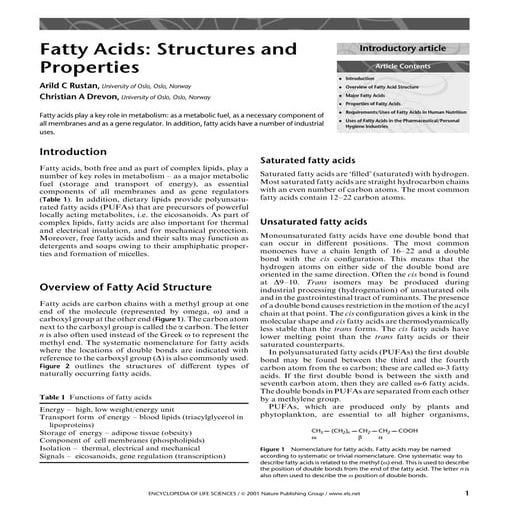 Fatty acids | PPTX