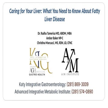 Fatty liver diease for patients by radha Tamerisa | PPTX