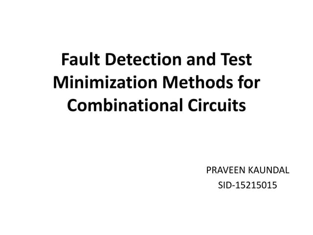 Fault Detection And Test Minimization Methods Ppt 9157