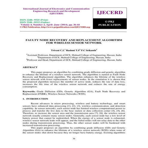 Faulty Node Recovery And Replacement Algorithm For Wireless Sensor
