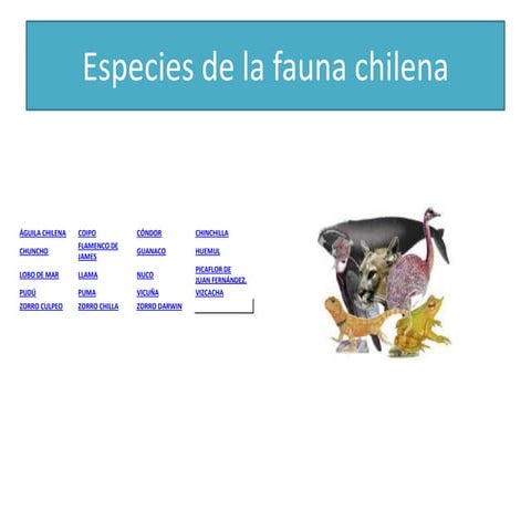 Fauna chilena | PPTX