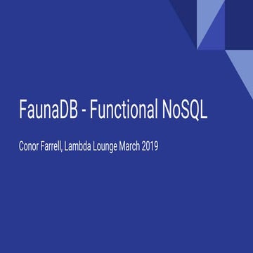 Fauna Db Functional Nosql Pdf Databases Computer Software And 0190