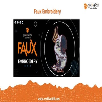 High-Quality Faux Embroidery Services | Cre8iveSkill | PPTX