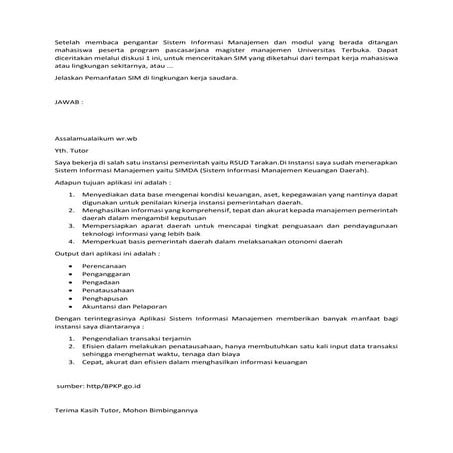 Fauziah, hapzi ali, forum 1 minggu 1, sim, ut, 2018 | PDF