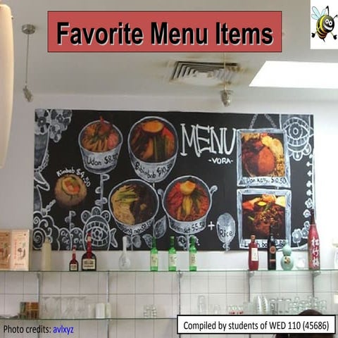 Favorite Menu Items | PPT