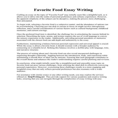 Favorite Food Essay Writing.pdf | Celebrity Families | Pop Culture