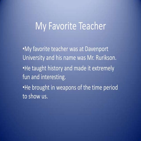 Favorite Teacher | PPT