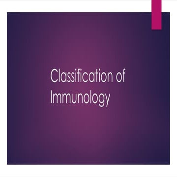 Classification of immunology by medical students | PPTX