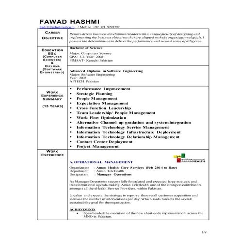 Fawad Hashmi CV | DOCX