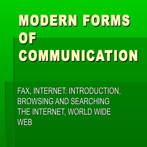 MODERN FORMS OF COMMUNICATION | PPT