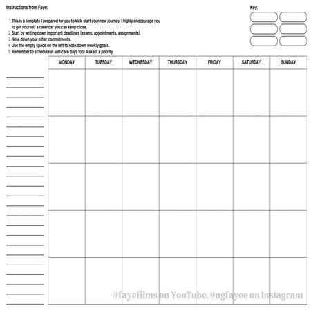 Fayefilms Monthly Template Calendar life | PDF