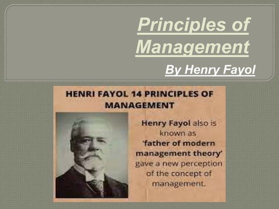 Henry fayols priciple of management- image ppt | PPTX