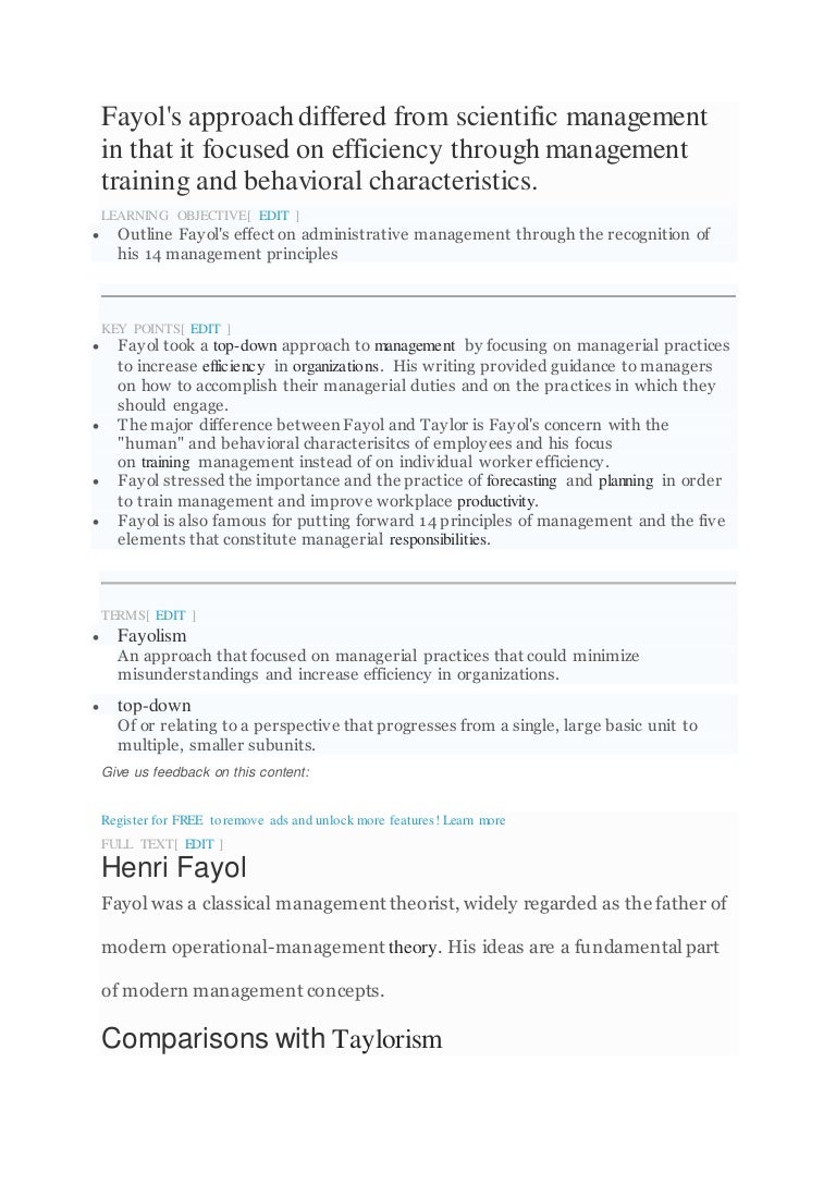 Fayol management theory