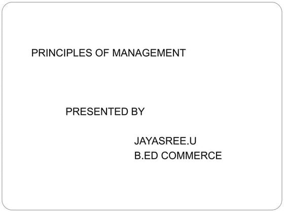 Key principles of management an overview | PPT