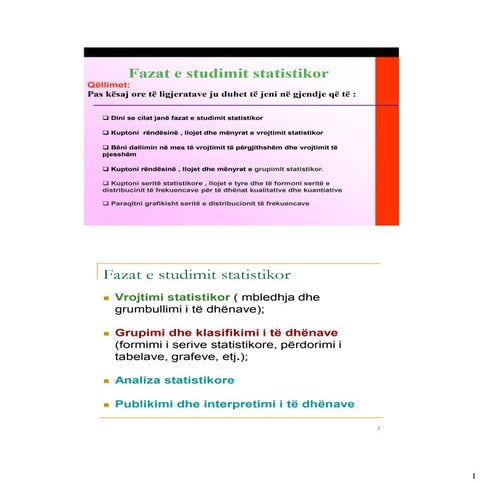 Fazat e studimit statistikor | PDF