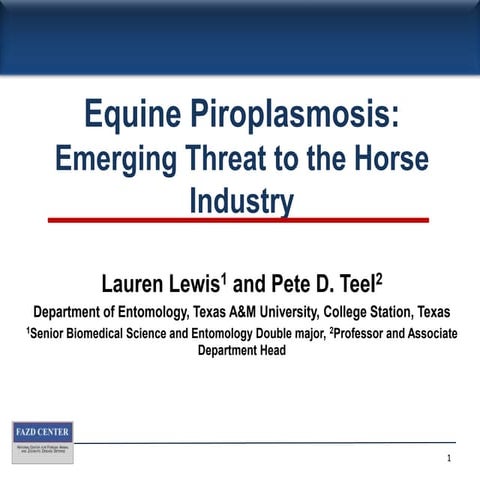 Fazd equine piroplasmosis | PPTX