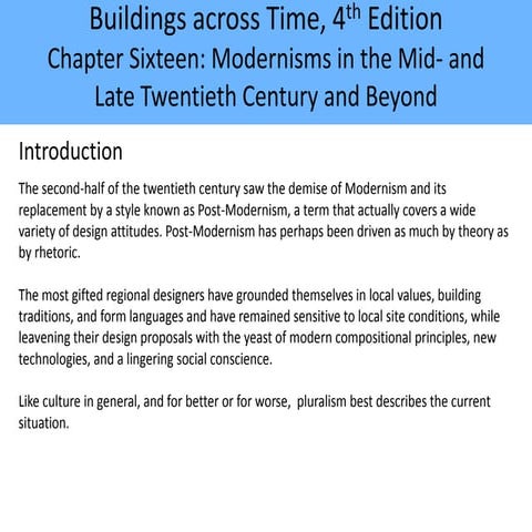 Chapter 16: Modernisms in the Mid- and Late Twentieth Century and ...