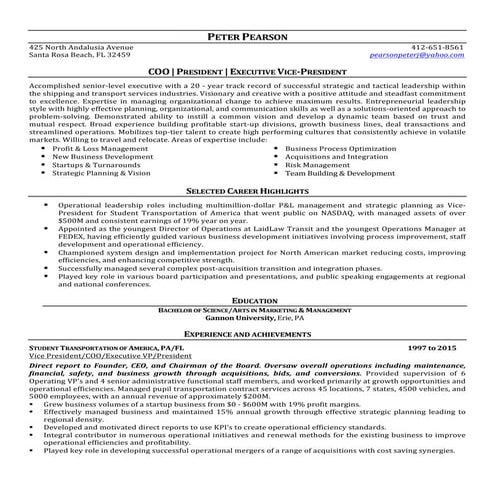 Peter Pearson - Professional Resume | PDF