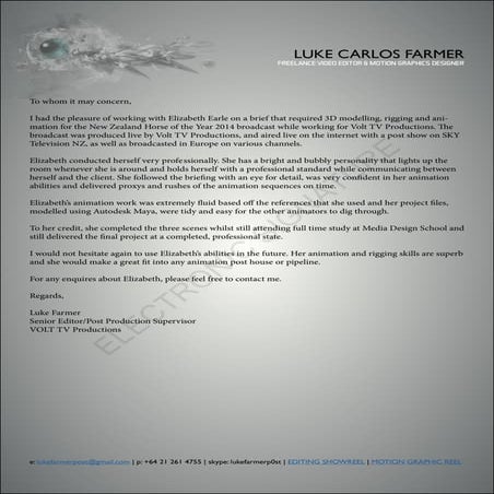 LukeFarmer_reference | PDF | Video Production | Content Production