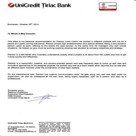 Reco_Letter_SP | PDF | Business | Business and Finance