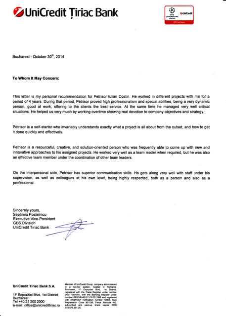 Letter of Recommendation - Peter | PDF
