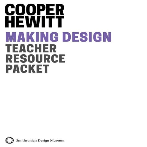 Making Design Teacher Resource Packet | PDF