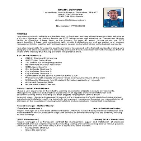 Stuart Johnson CV Updated 02-01-15 NEW | DOC