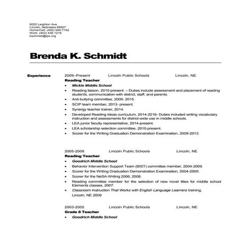 Resume-Brenda | DOC