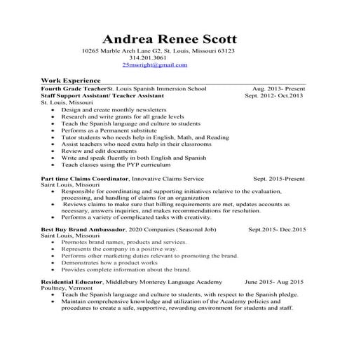 Scott, Andrea Resume (new) | DOC
