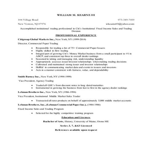 Bill Resume | PDF