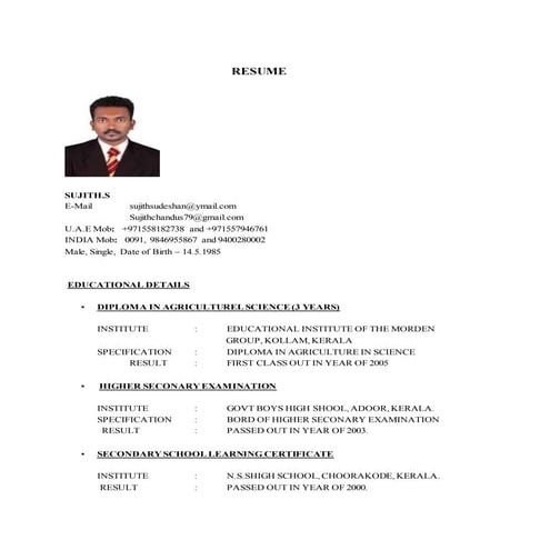 Sujith CV | DOCX