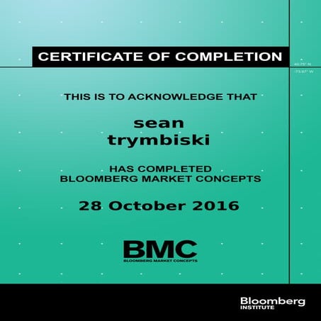bloomberg certification | PDF
