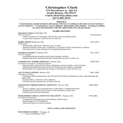 Freddie resume | DOCX